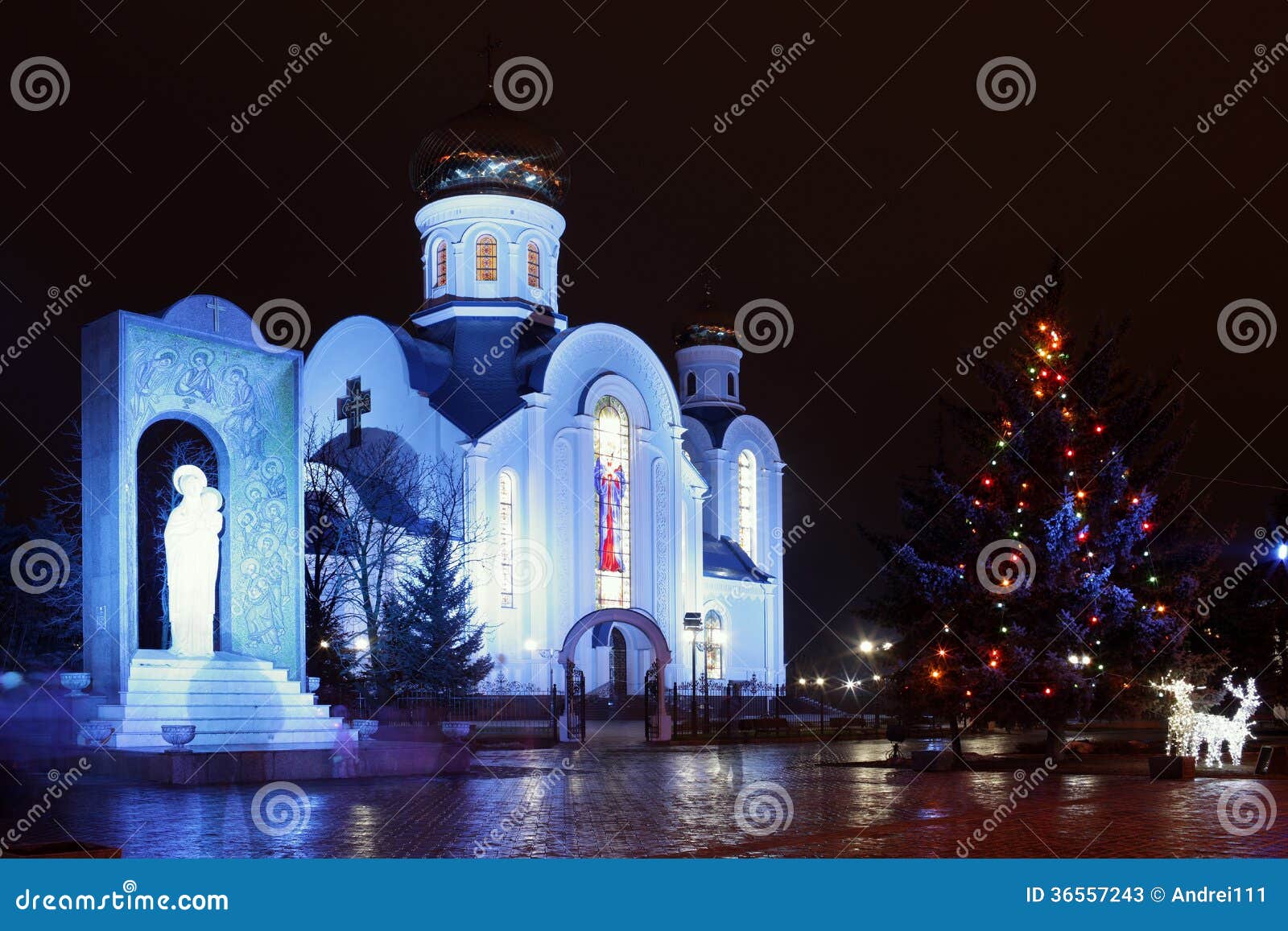 Church at night stock image. Image of color, travel, holidays - 36557243