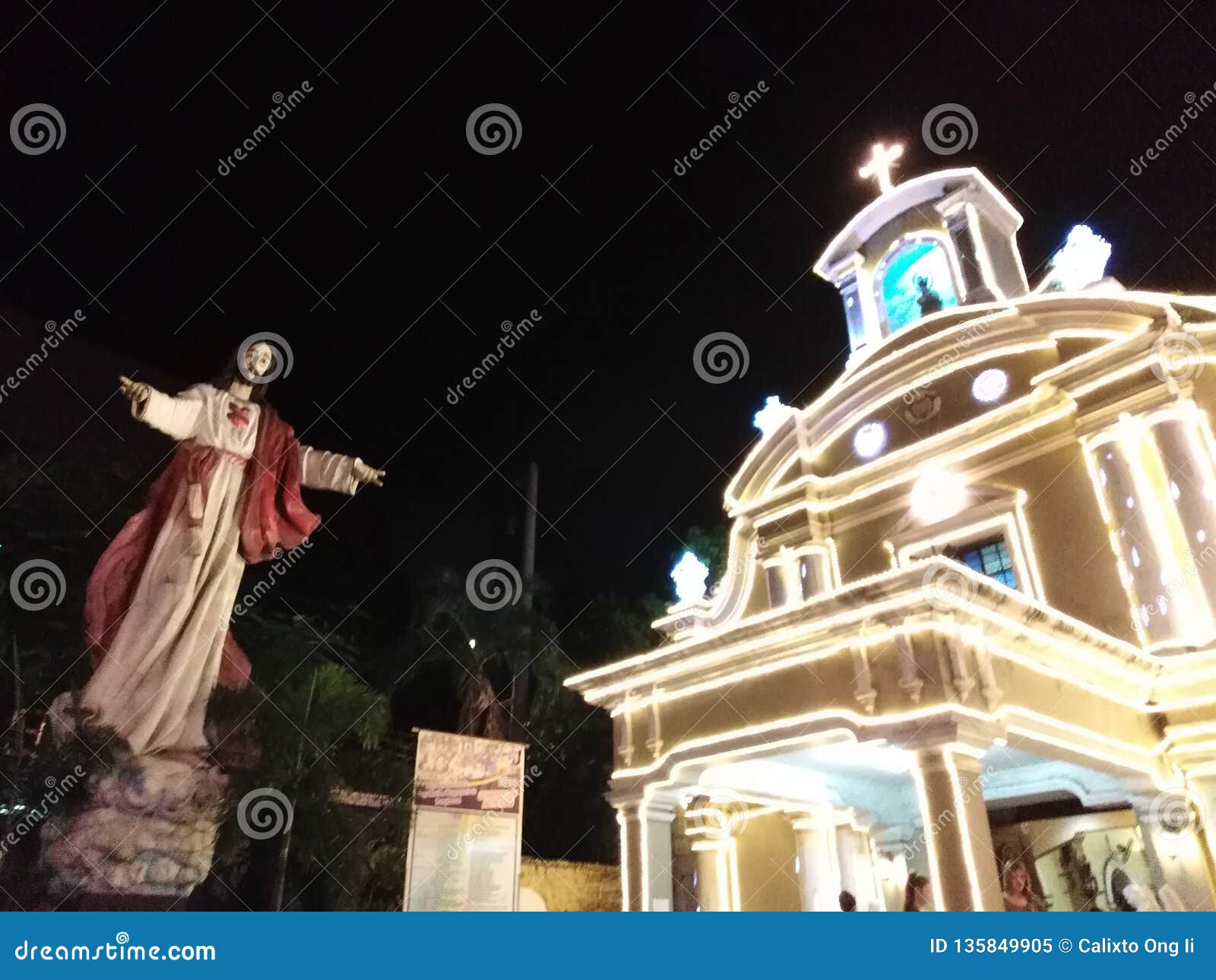 Church at Night 2 stock image. Image of philippines - 135849905
