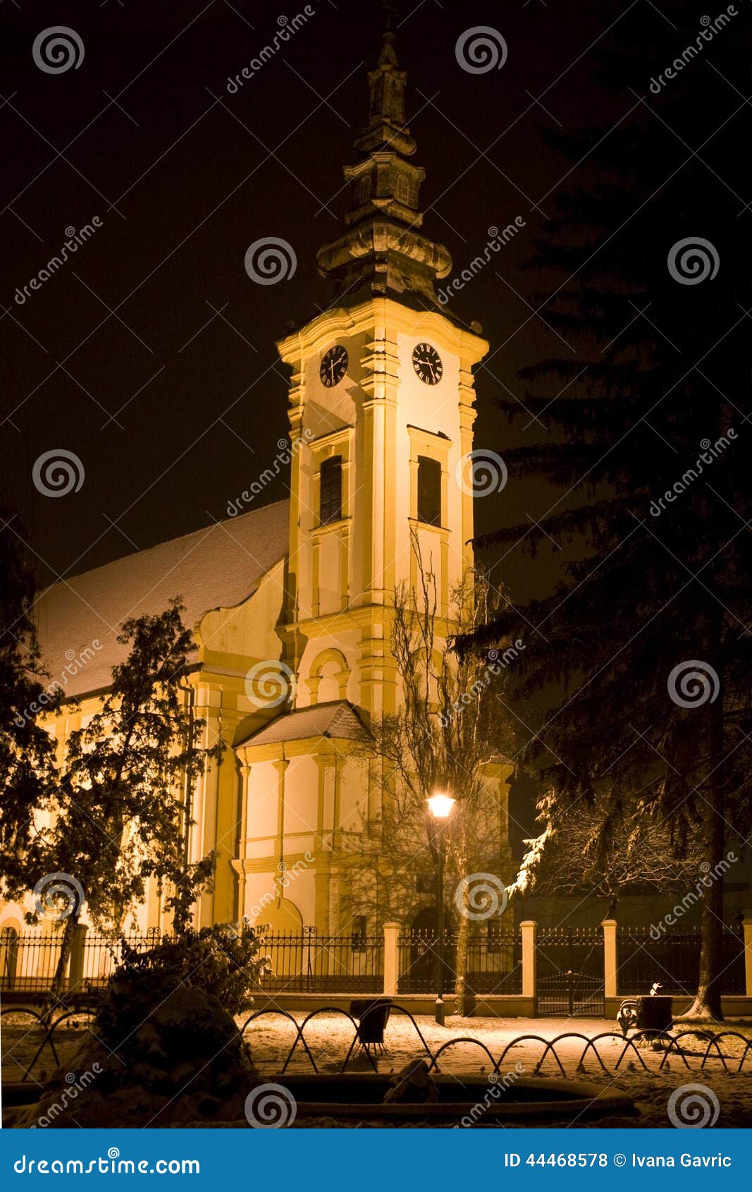 Church by night stock photo. Image of faith, night, serbia - 44468578