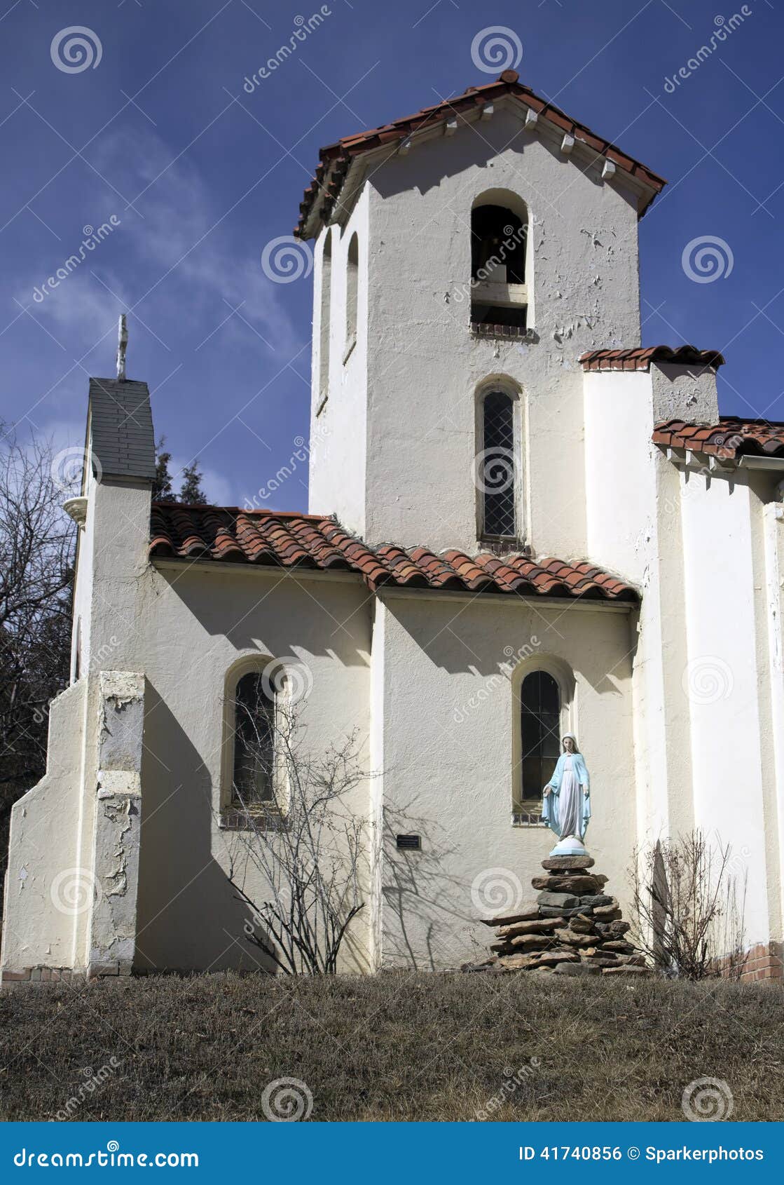 Church stock photo. Image of worship, trees, adobe, bell - 41740856