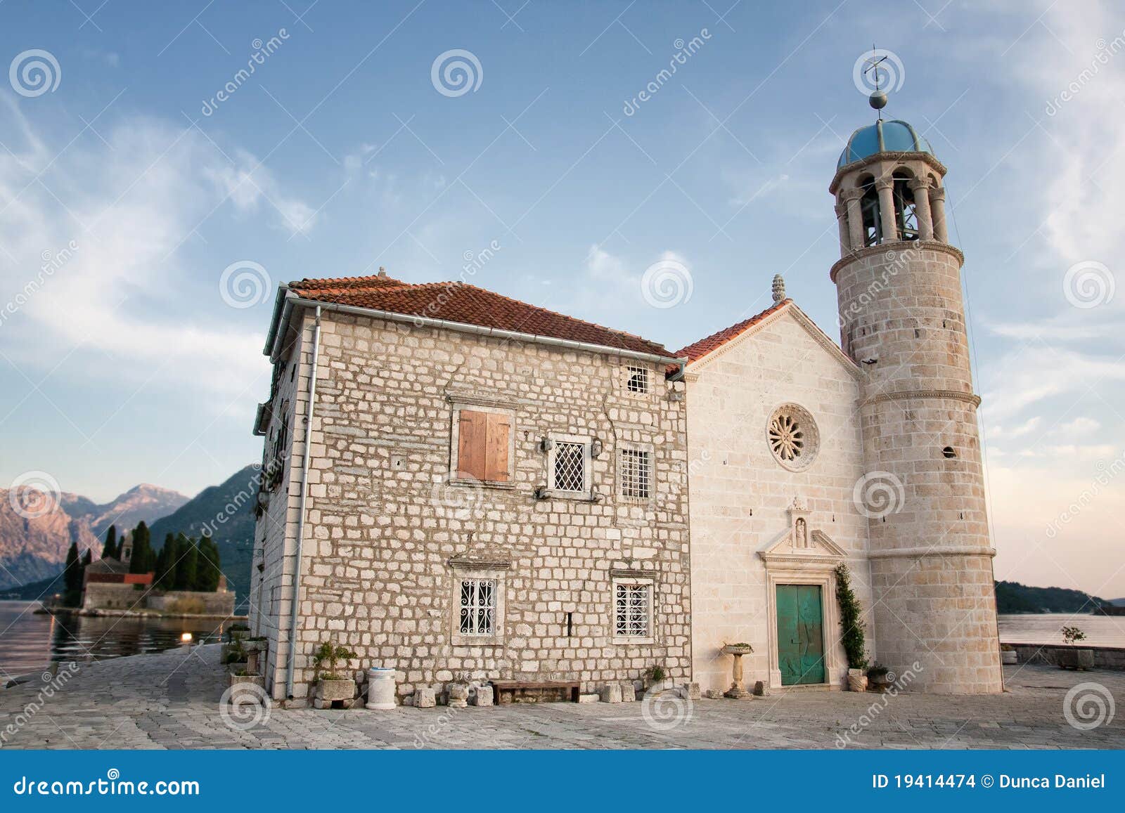 Church on One of the Perast Islands, Montenegro Stock Photo - Image of ...