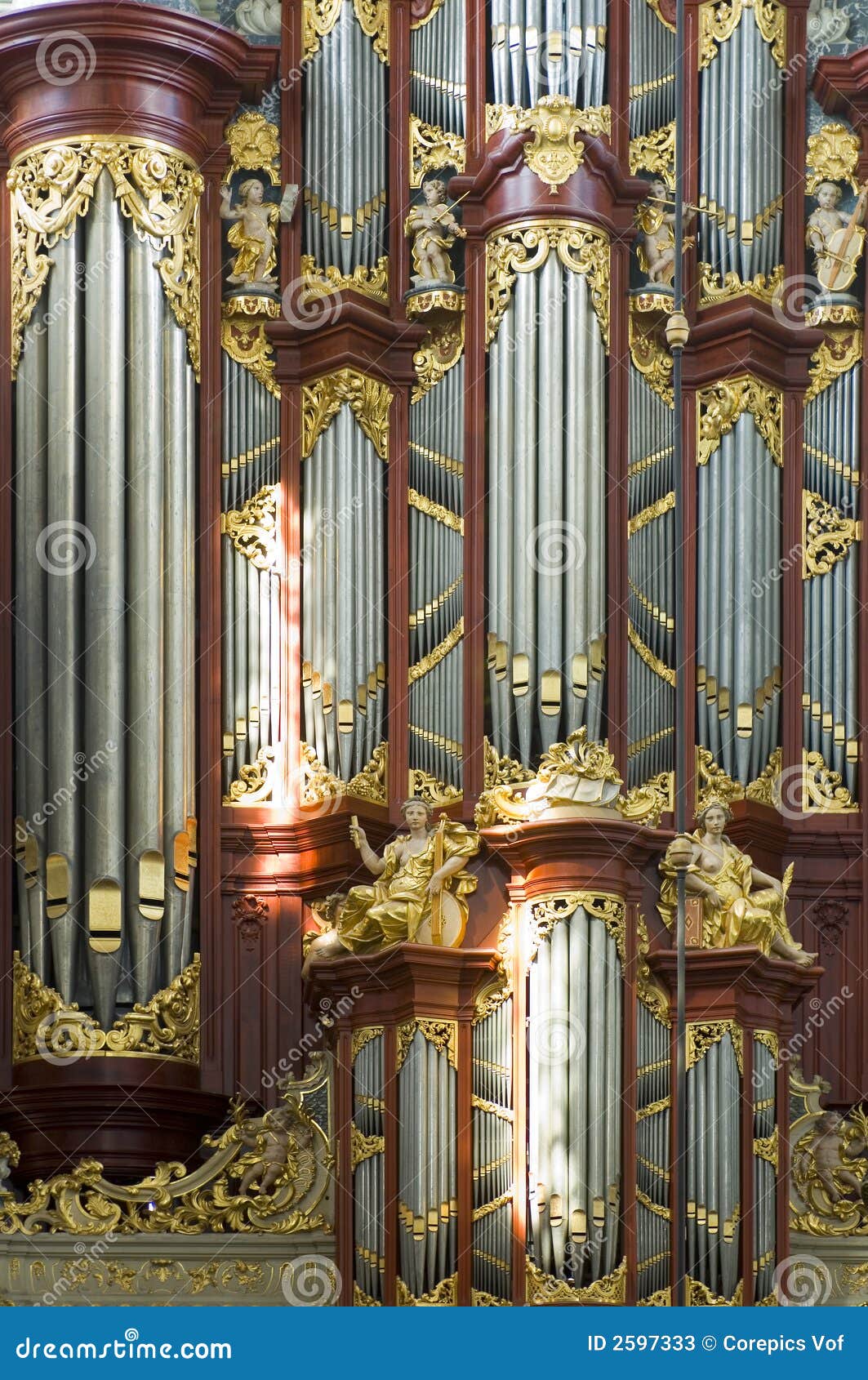 Church Organ stock image. Image of ornamented, patches - 2597333