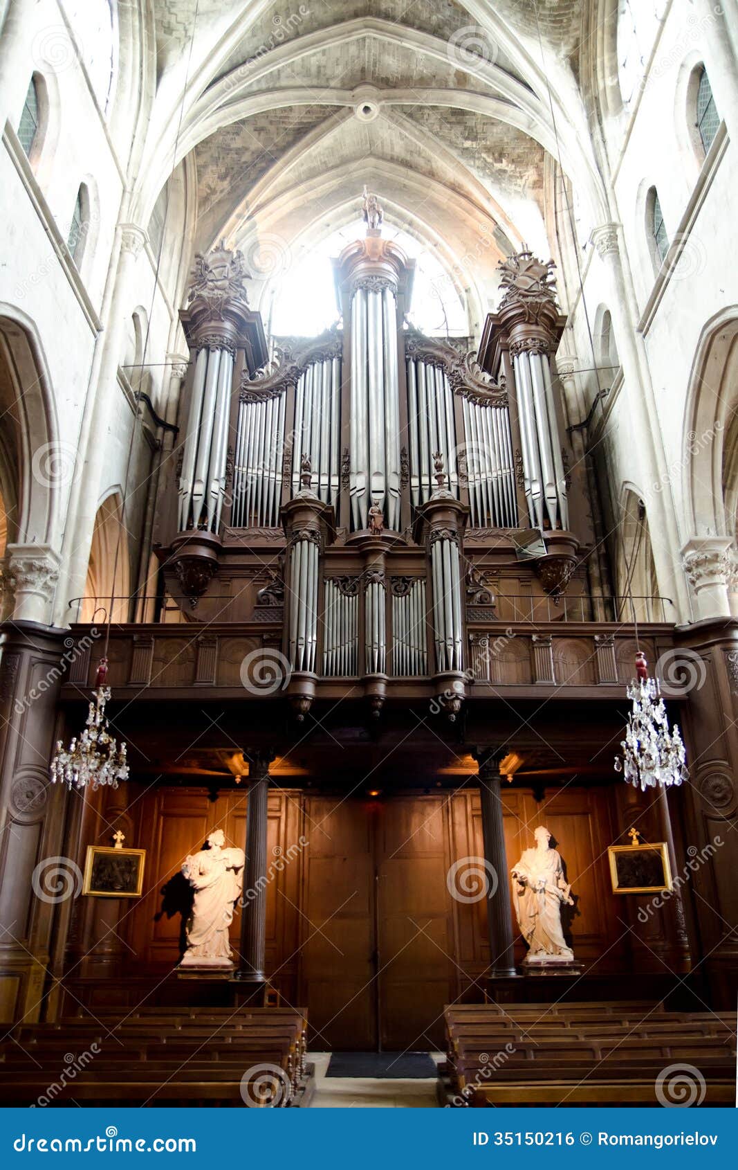 Church organ stock photo. Image of indoors, catholic - 35150216