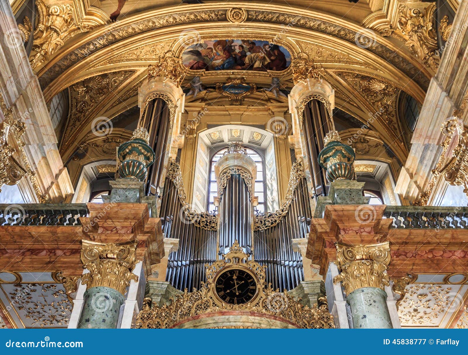 Church organ stock image. Image of cathedral, music, column - 45838777