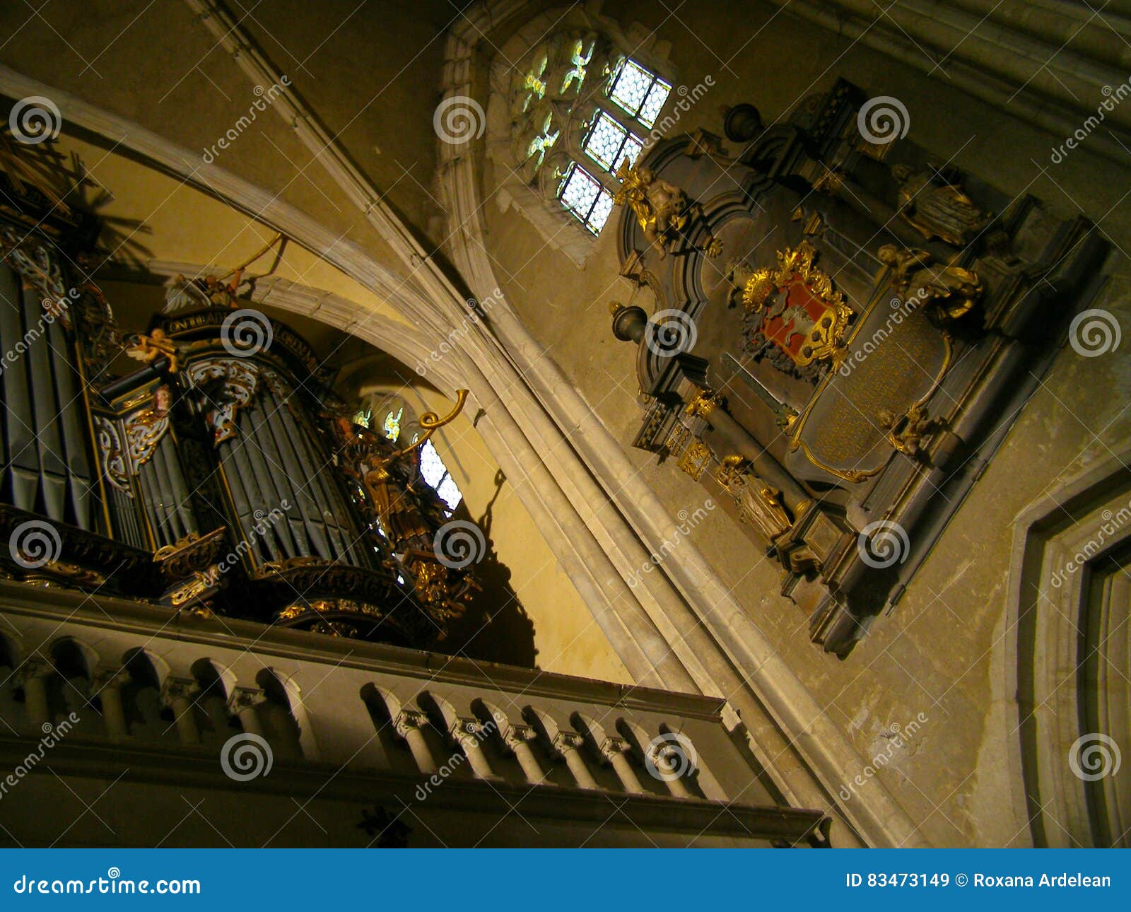 Church Organ Medieval Interior Sibiu Stock Image - Image of bridge ...