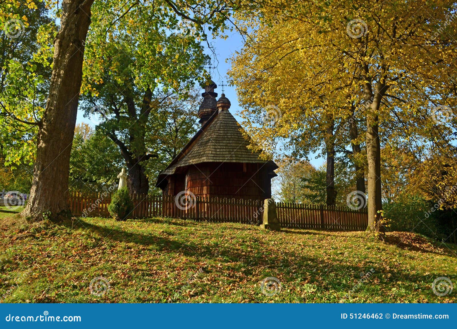 Church stock photo. Image of bells, trees, windows, priest - 51246462