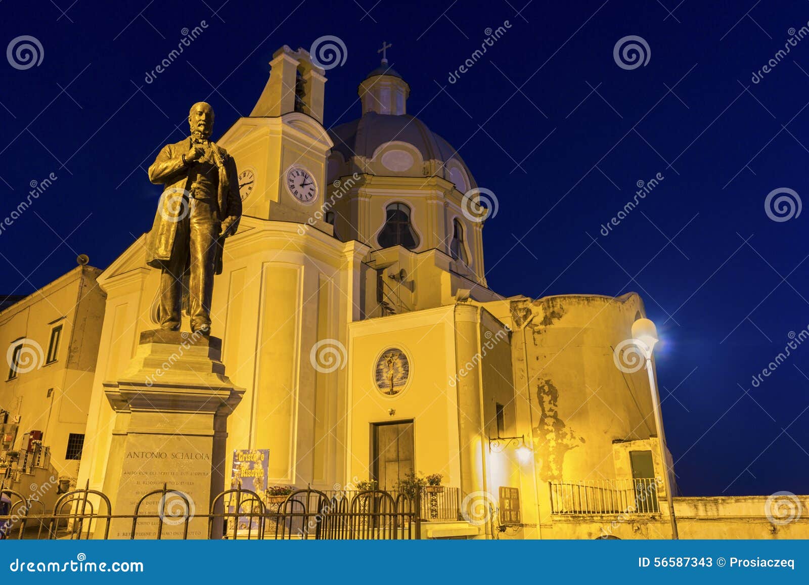 The Church of Our Lady Grace in Procida Stock Image - Image of place ...