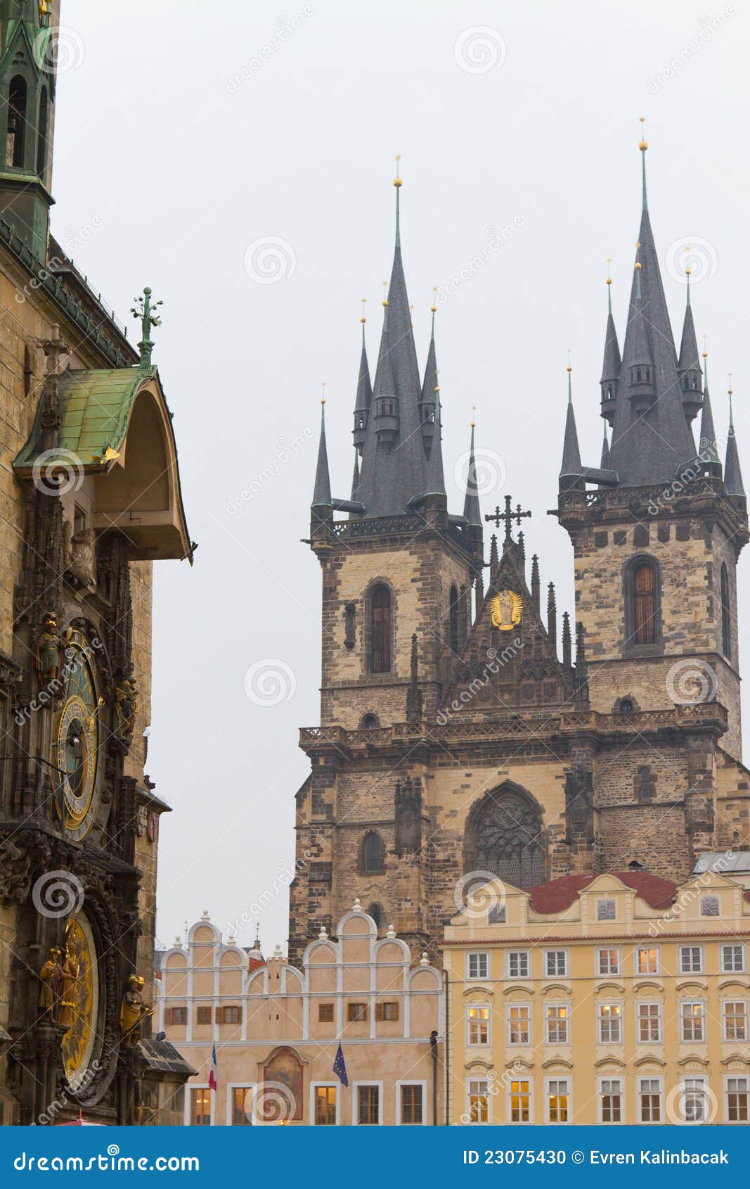 Church of Our Lady before Tyn Stock Photo - Image of clock, bohemia ...
