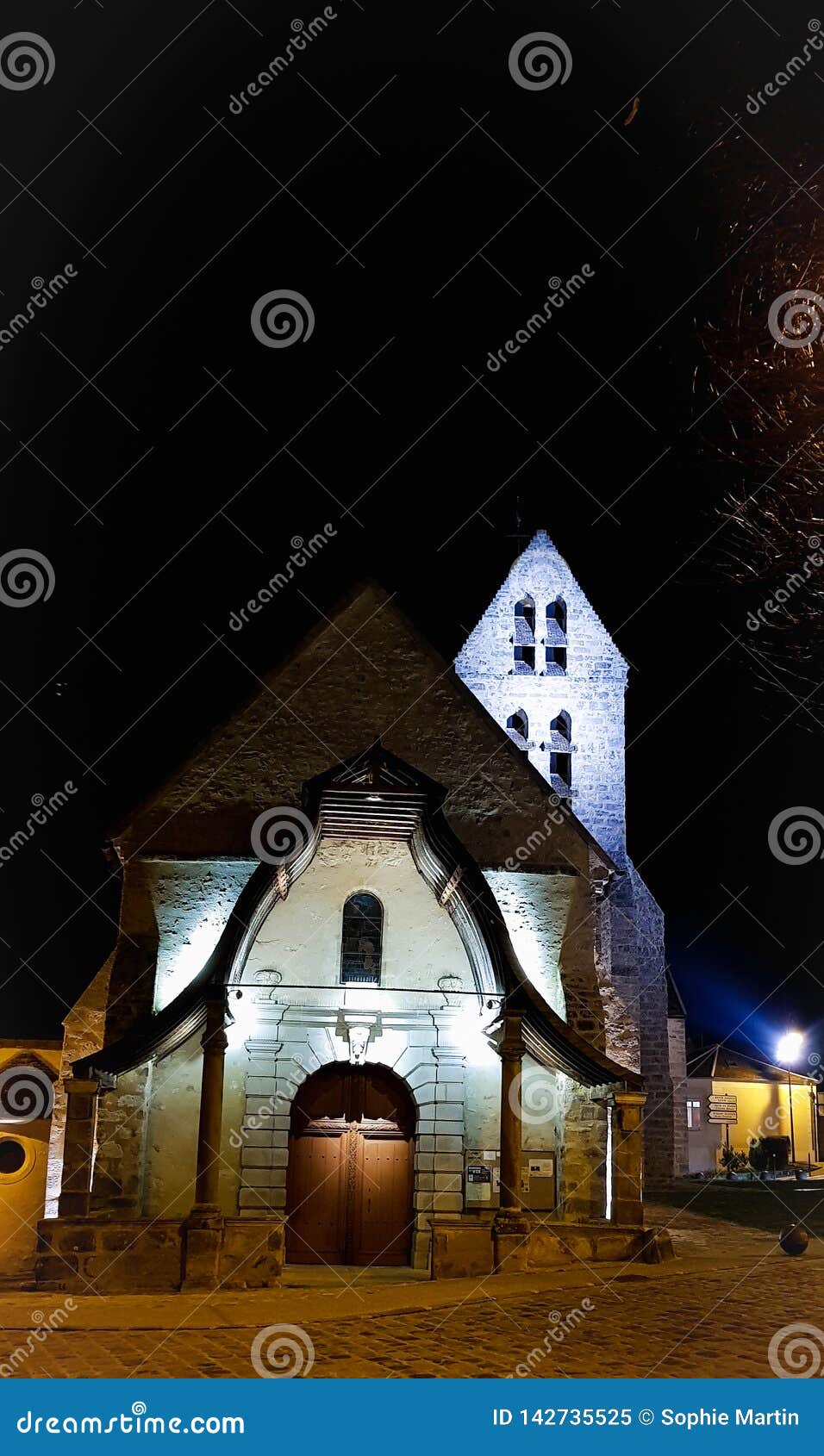 Church over the night stock image. Image of light, landmark - 142735525