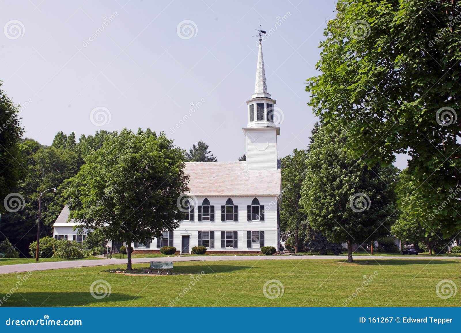 Church in Park stock image. Image of worship, green, clouds - 161267