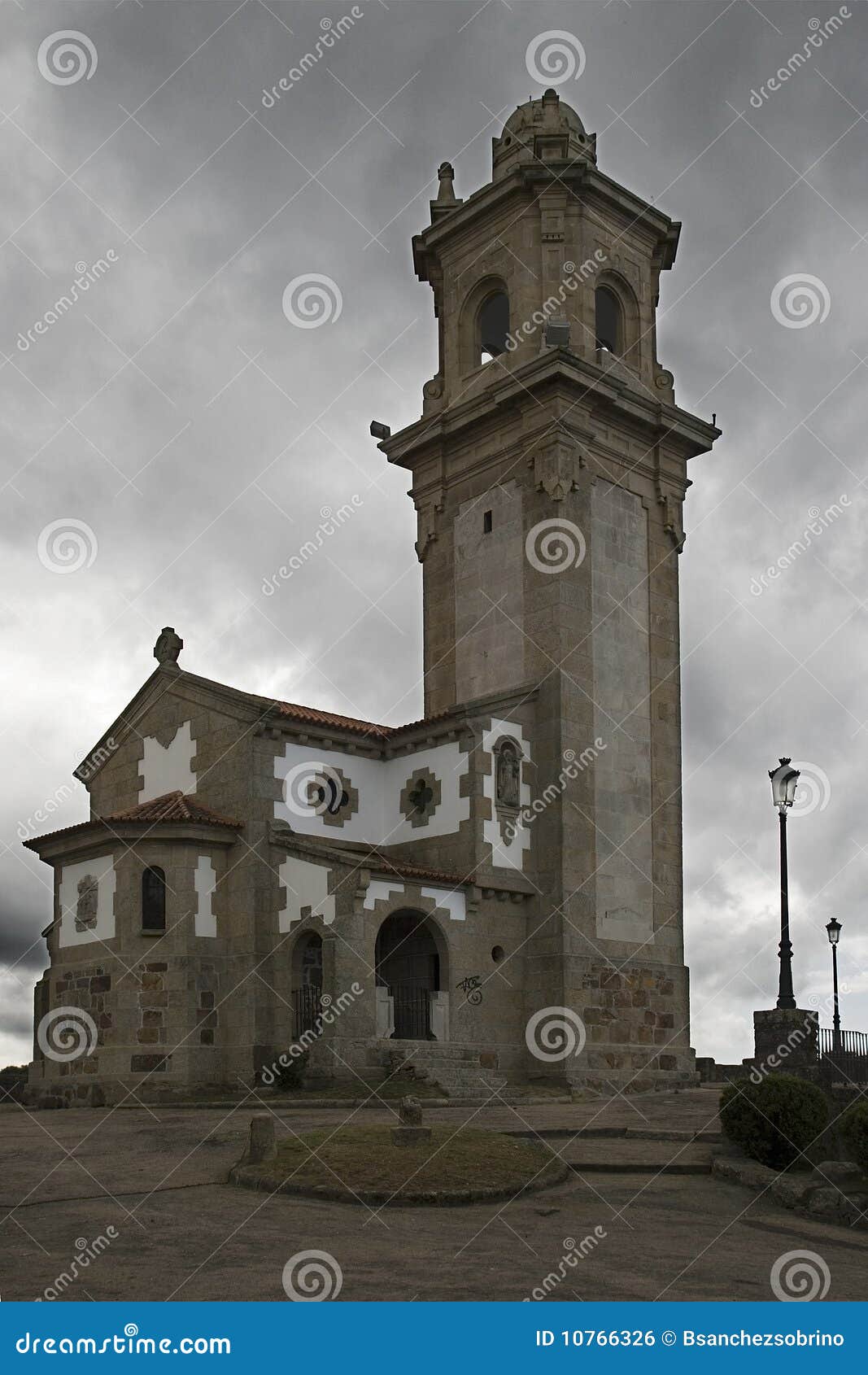 Church of the Park Guide in Vigo Stock Photo - Image of historic, cloud ...