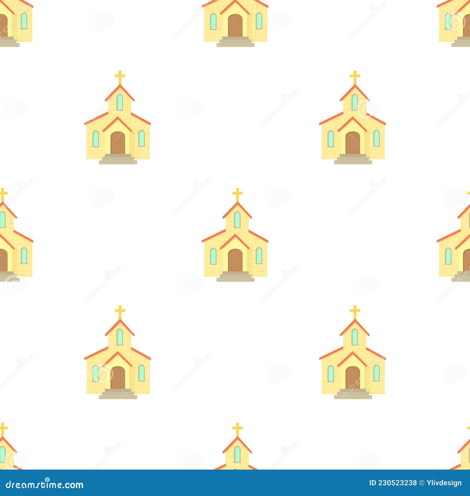 Church Pattern Seamless Vector Stock Vector - Illustration of chapel ...