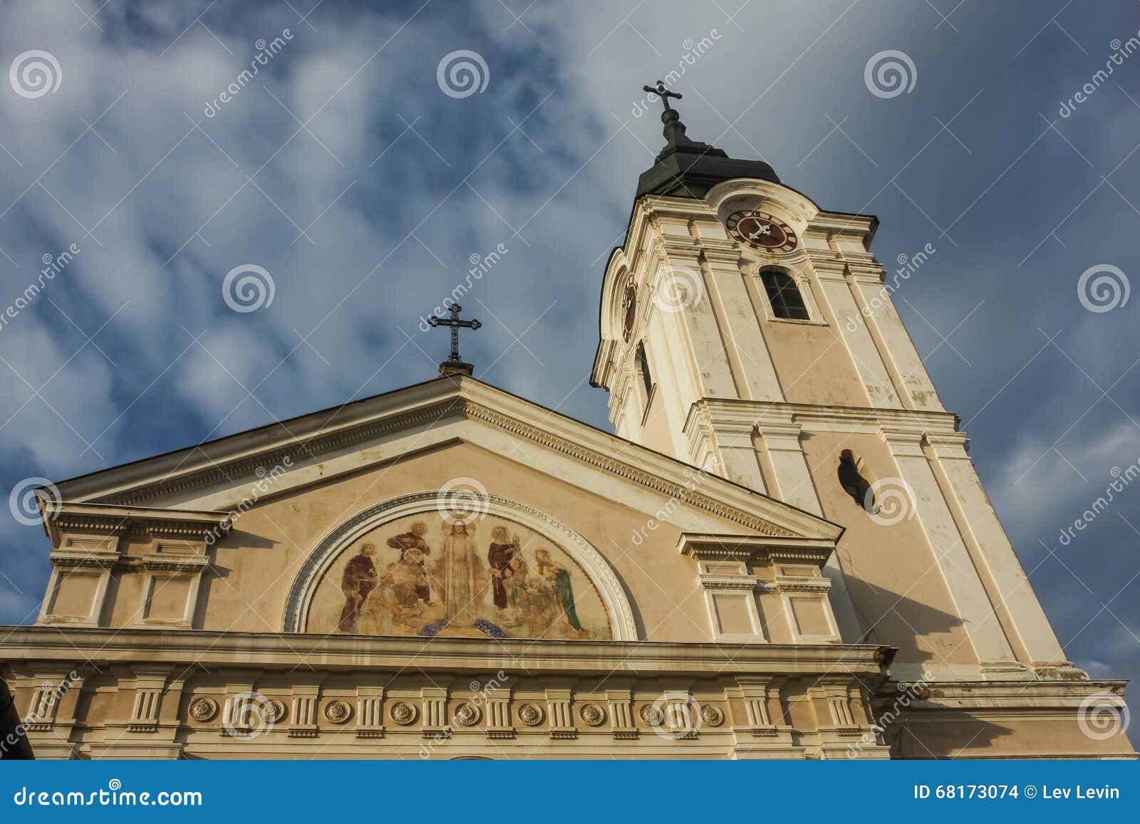 Church in Pecs stock photo. Image of clock, architecture - 68173074