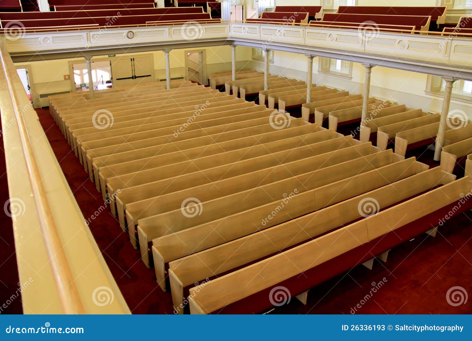Church Pews stock image. Image of balcony, post, religion - 26336193