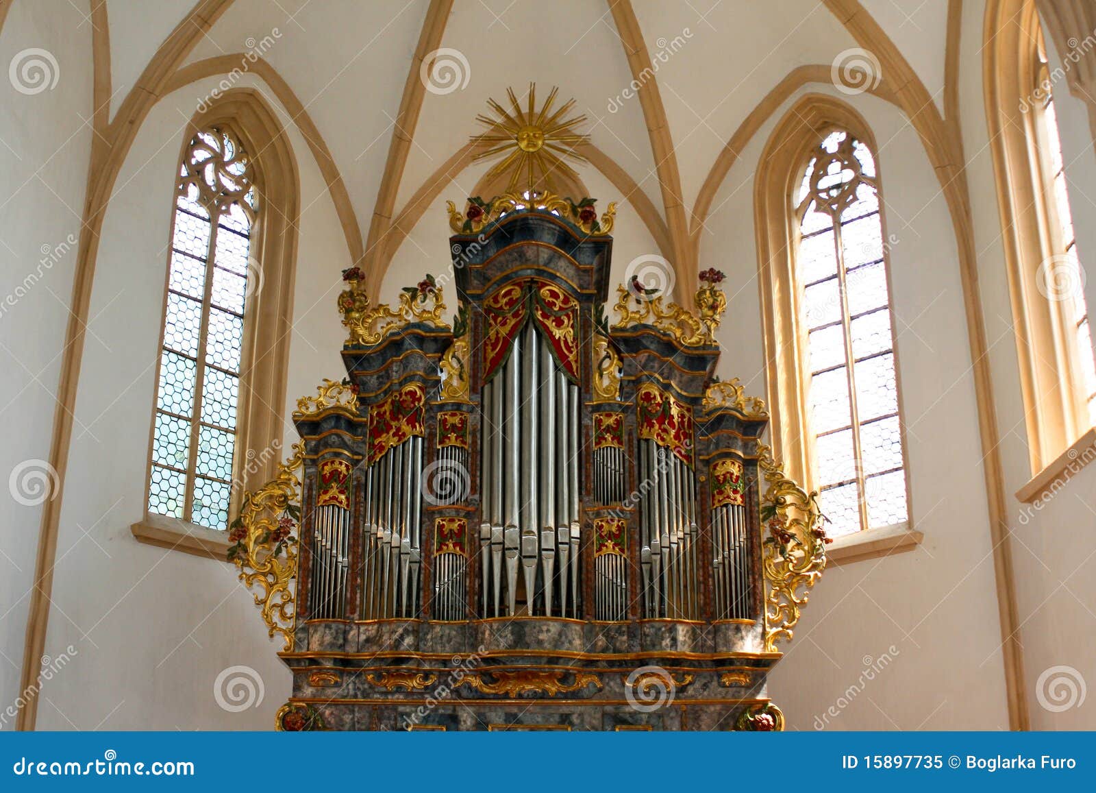 Church pipe organ stock image. Image of musical, pipe - 15897735