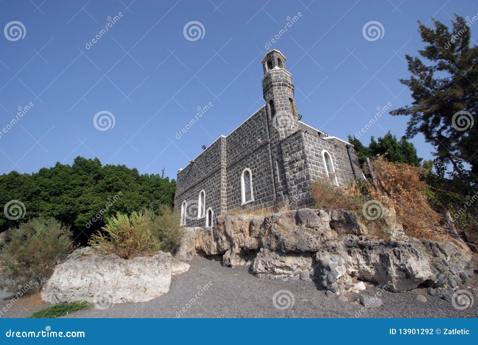 Church of the Primacy of Peter Stock Photo - Image of capharnaum, fish ...