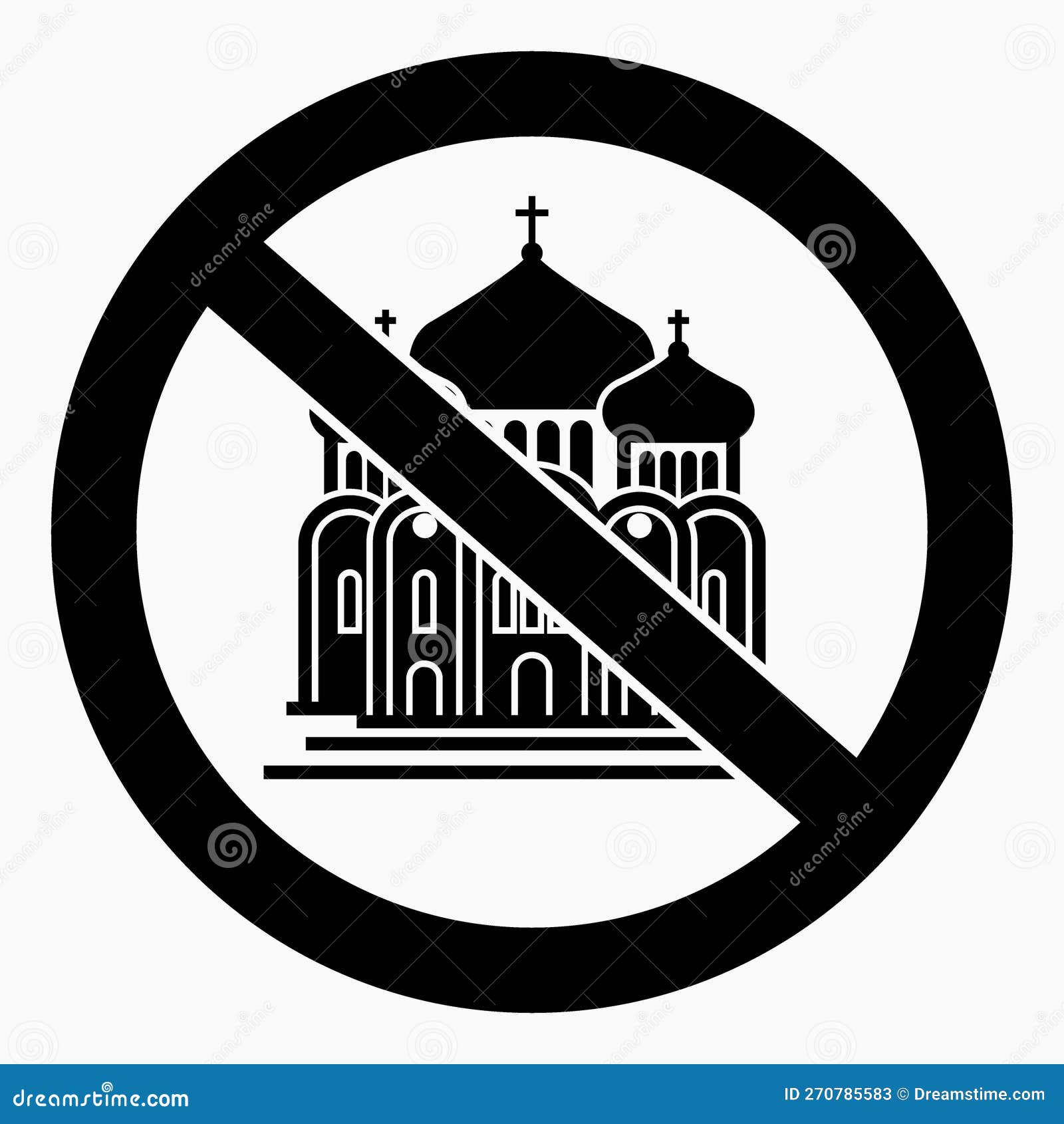 Church prohibition sign stock vector. Illustration of tourist - 270785583
