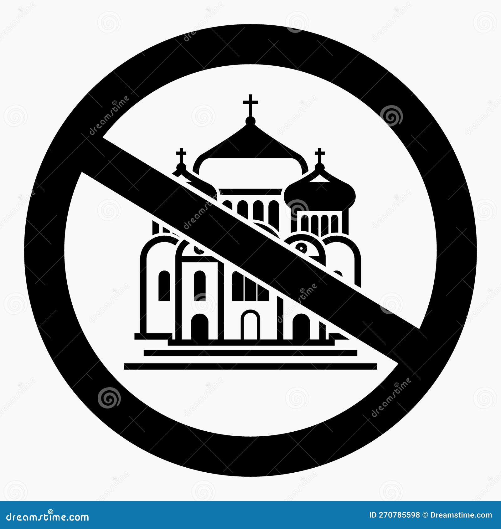 Church prohibition sign stock vector. Illustration of christian - 270785598