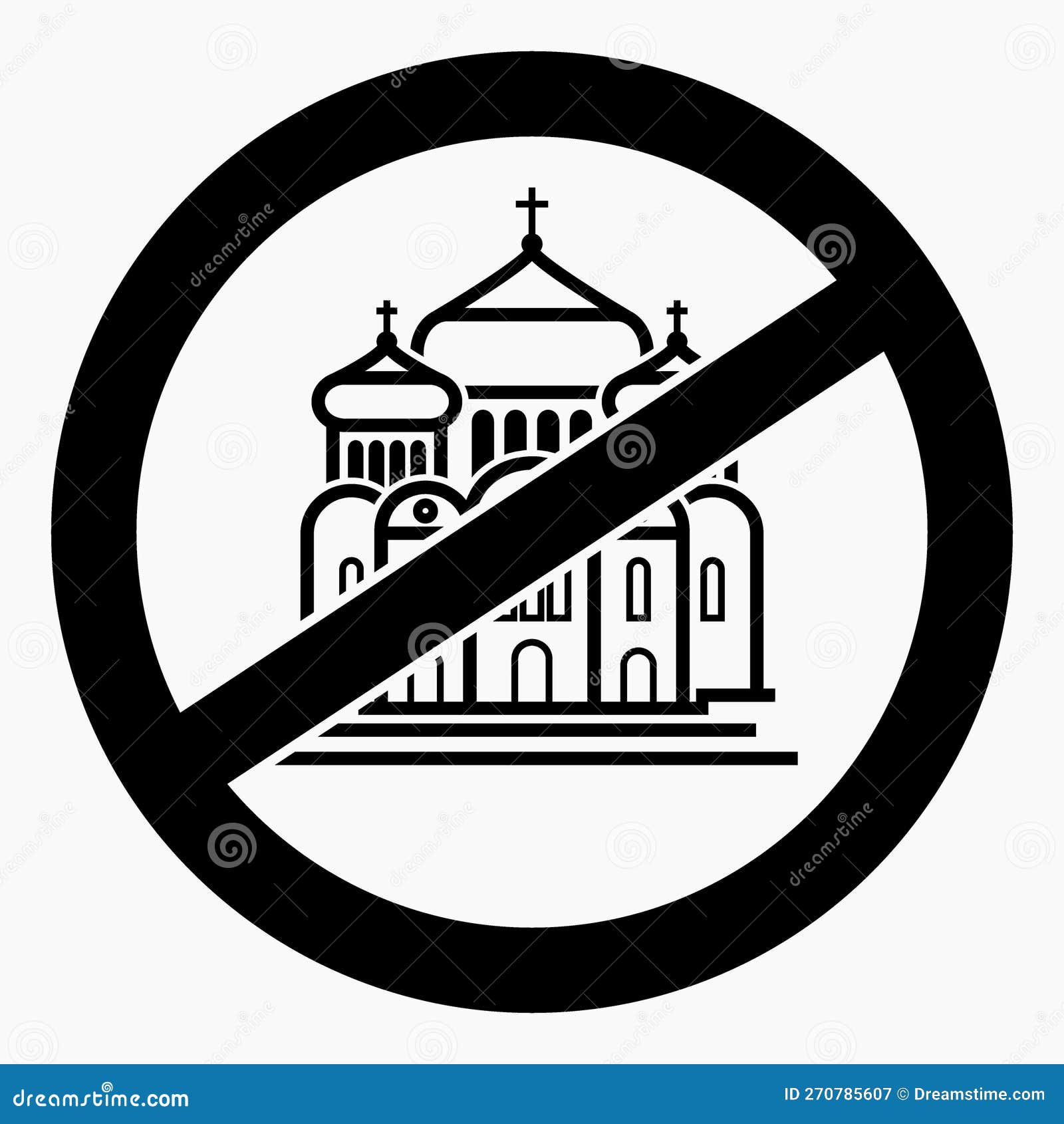 Church prohibition sign stock vector. Illustration of tombstone - 270785607