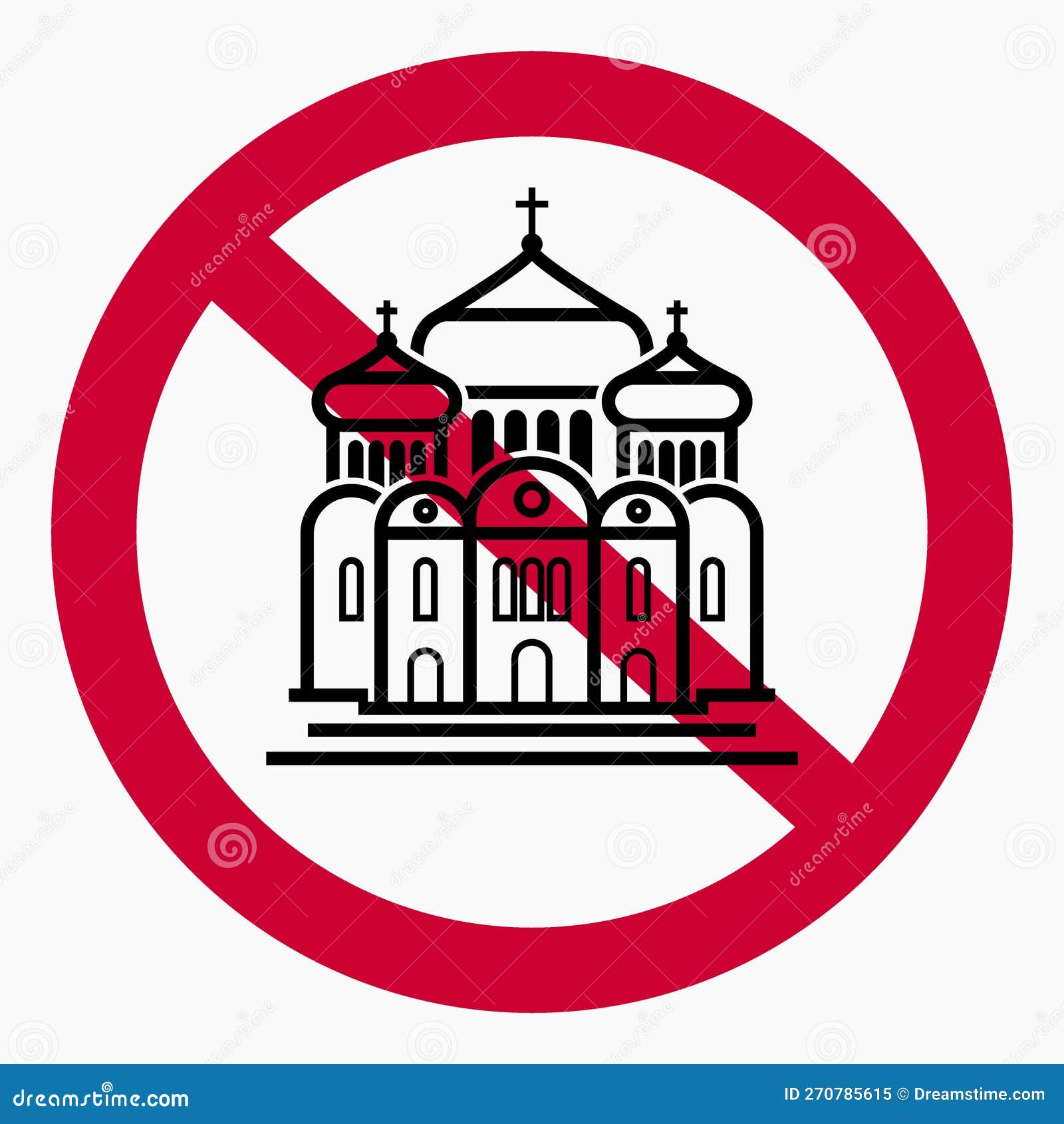 Church prohibition sign stock vector. Illustration of forbid - 270785615