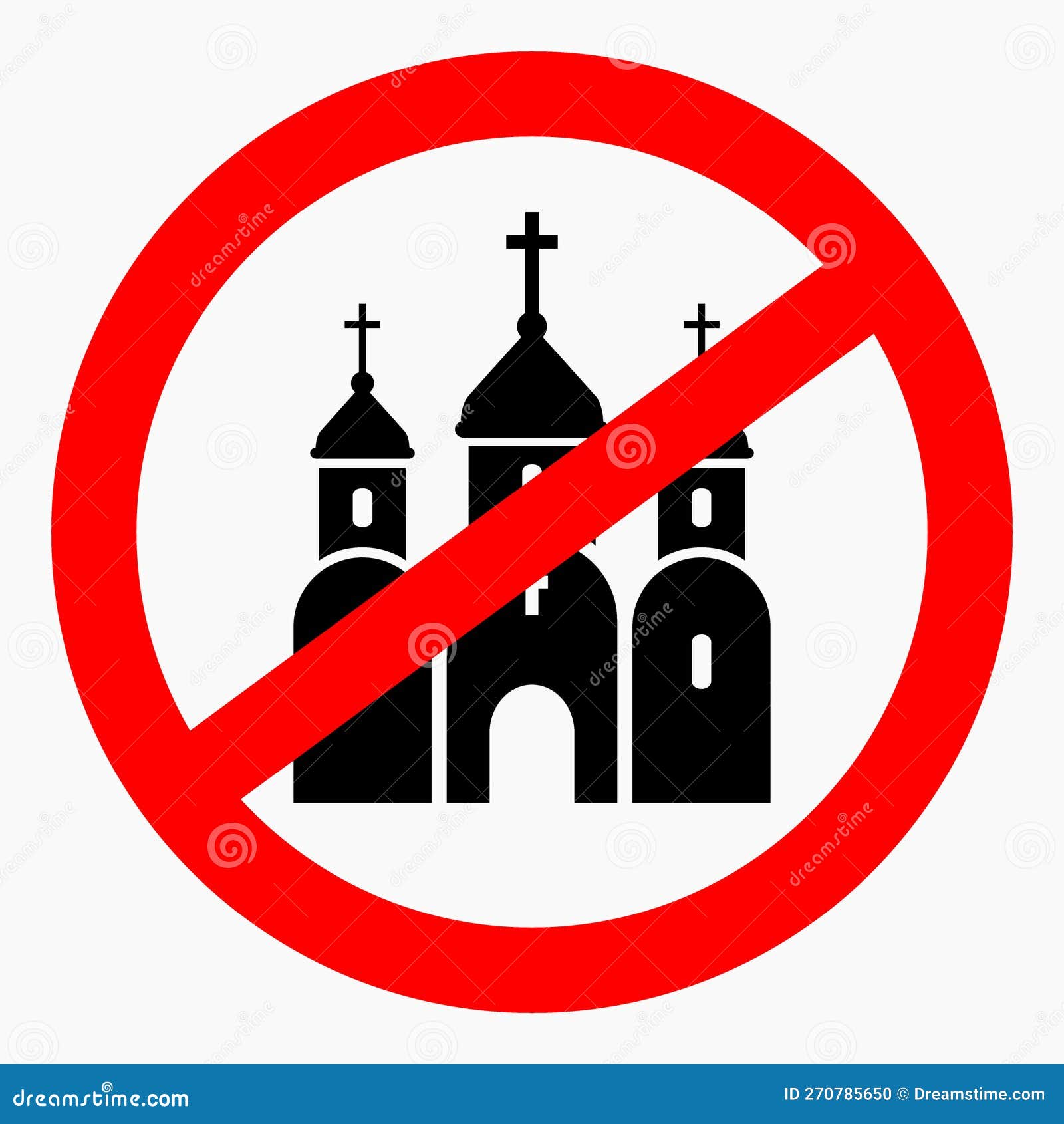 Church prohibition sign stock vector. Illustration of orthodox - 270785650