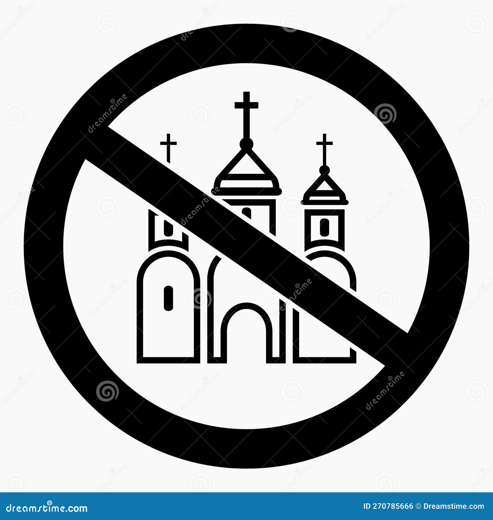 Church prohibition sign stock vector. Illustration of forbid - 270785666