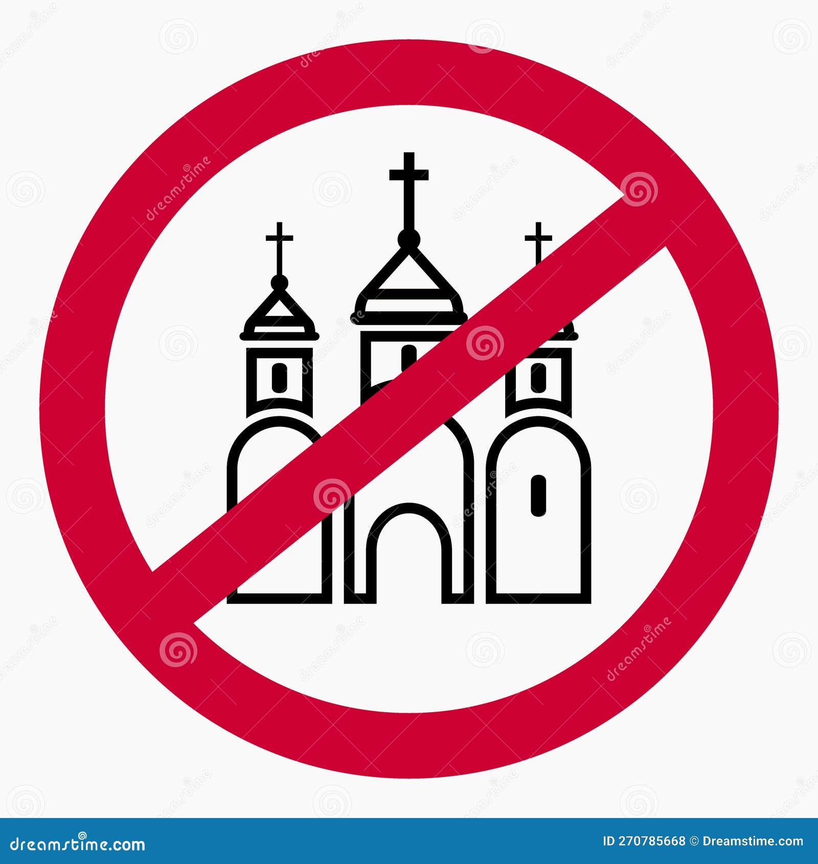 Church prohibition sign stock vector. Illustration of prohibition ...