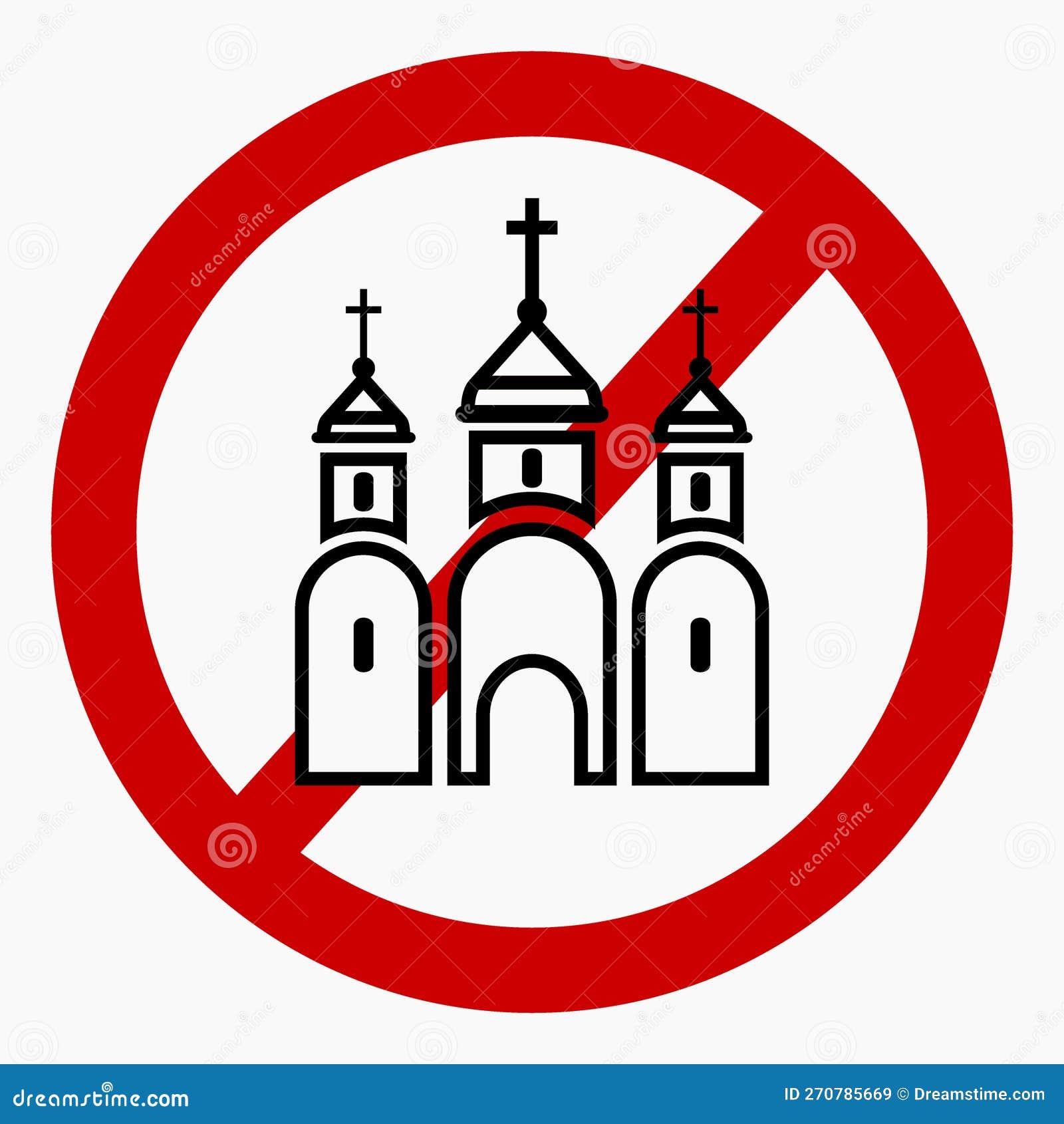Church prohibition sign stock vector. Illustration of graphic - 270785669