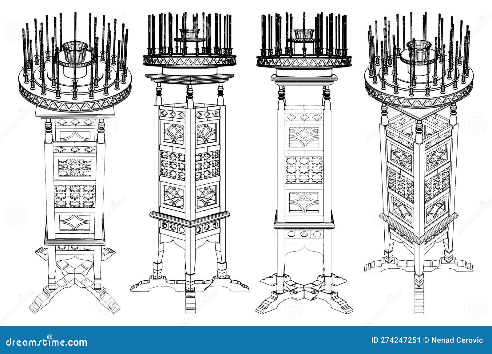 Church Rack Stand for Candles Vector. Illustration Isolated on White ...