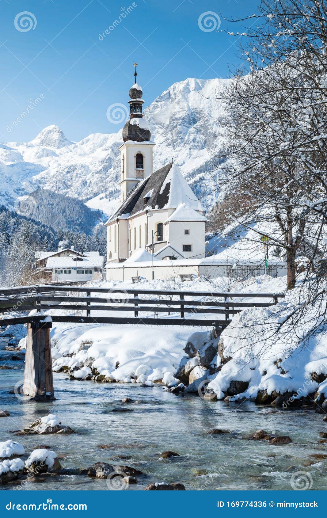 Church of Ramsau in Winter, Berchtesgadener Land, Bavaria, Germany ... Church of Ramsau in Winter, Berchtesgadener Land, Bavaria, Germany ...