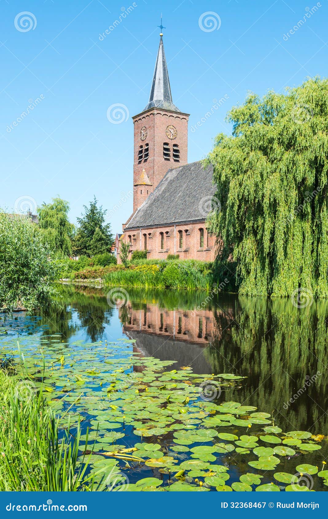 Church Reflected in the River Stock Image - Image of nature, europe ...