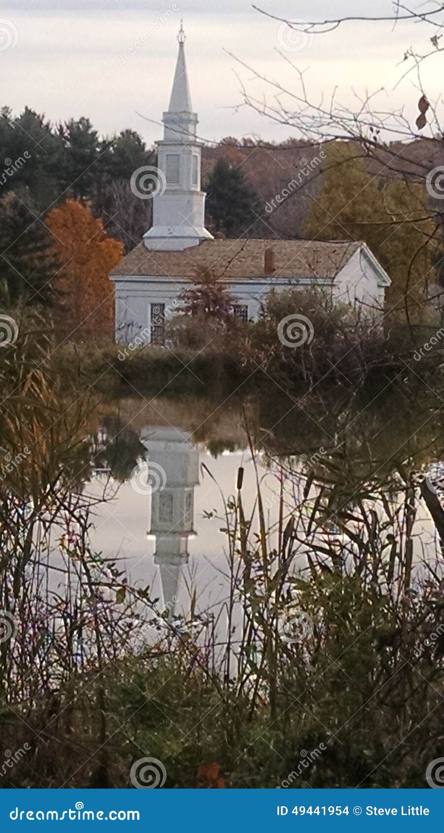 Church stock photo. Image of steeple, reflection, hale - 49441954