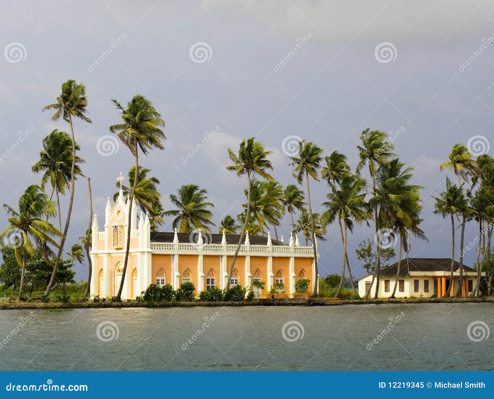 Church by the river stock image. Image of asia, tranquil - 12219345