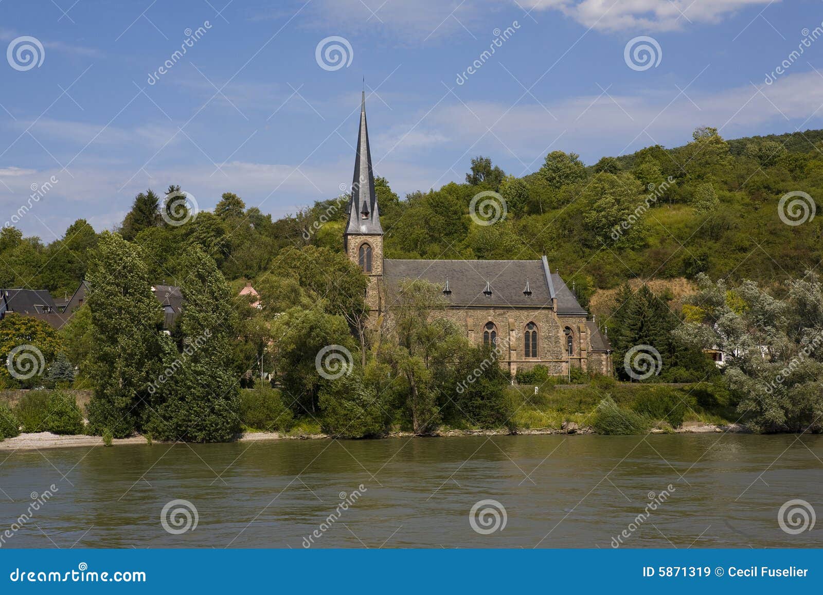 Church on the River stock image. Image of worship, pastoral - 5871319