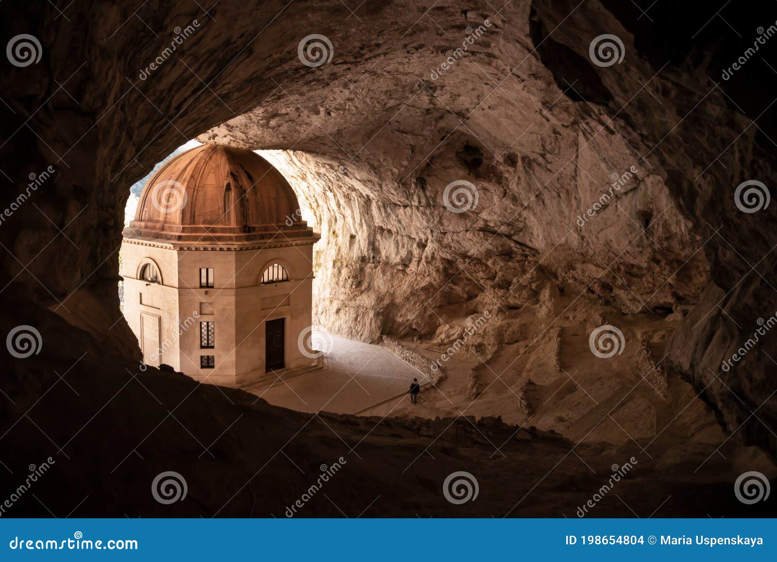 Church in a Rock, Catholic Octagonal Chapel in Italy Editorial Stock ...