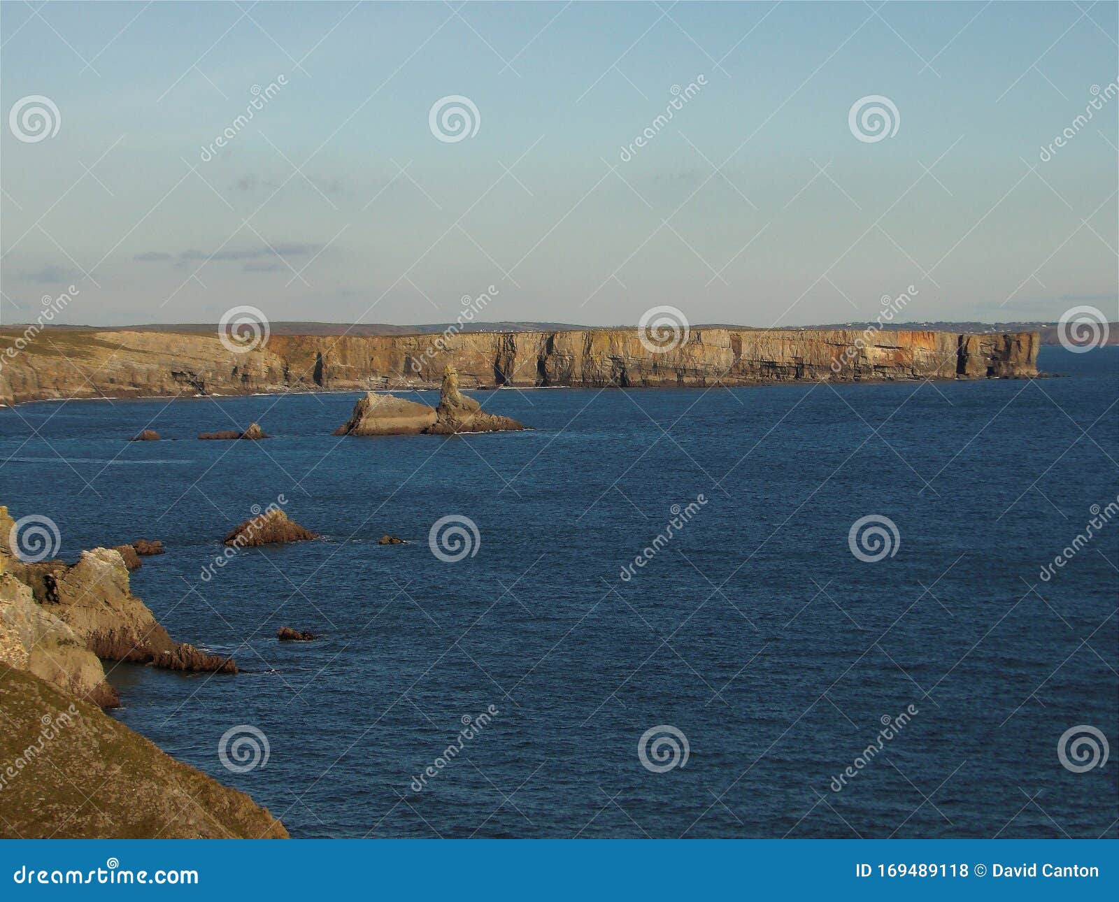 Church Rock and Stackpole Head in Pembrokeshire Stock Photo - Image of ...