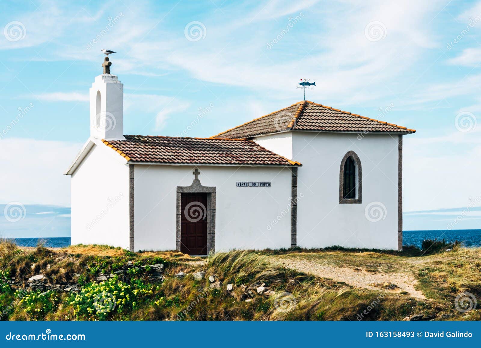 Church on the Rocks of a Cliff by the Ocean Stock Image - Image of ...
