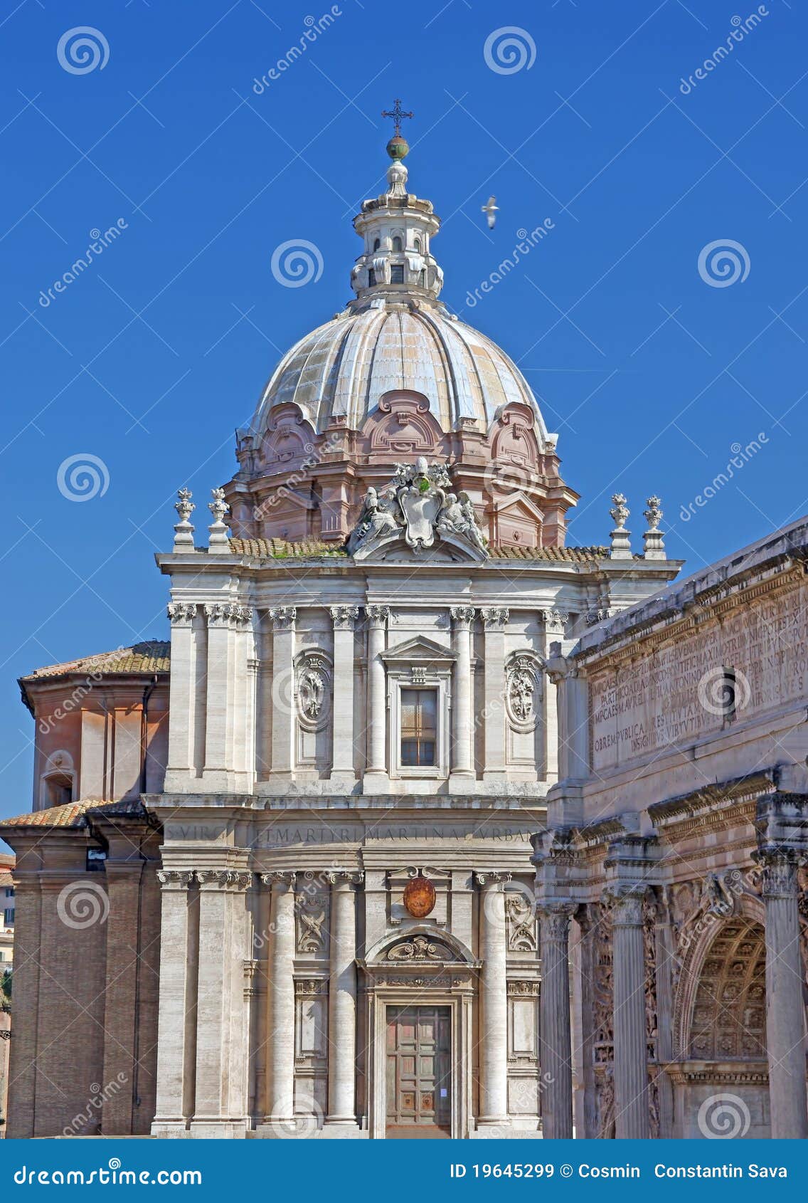 Church and roman ruins stock image. Image of exterior - 19645299
