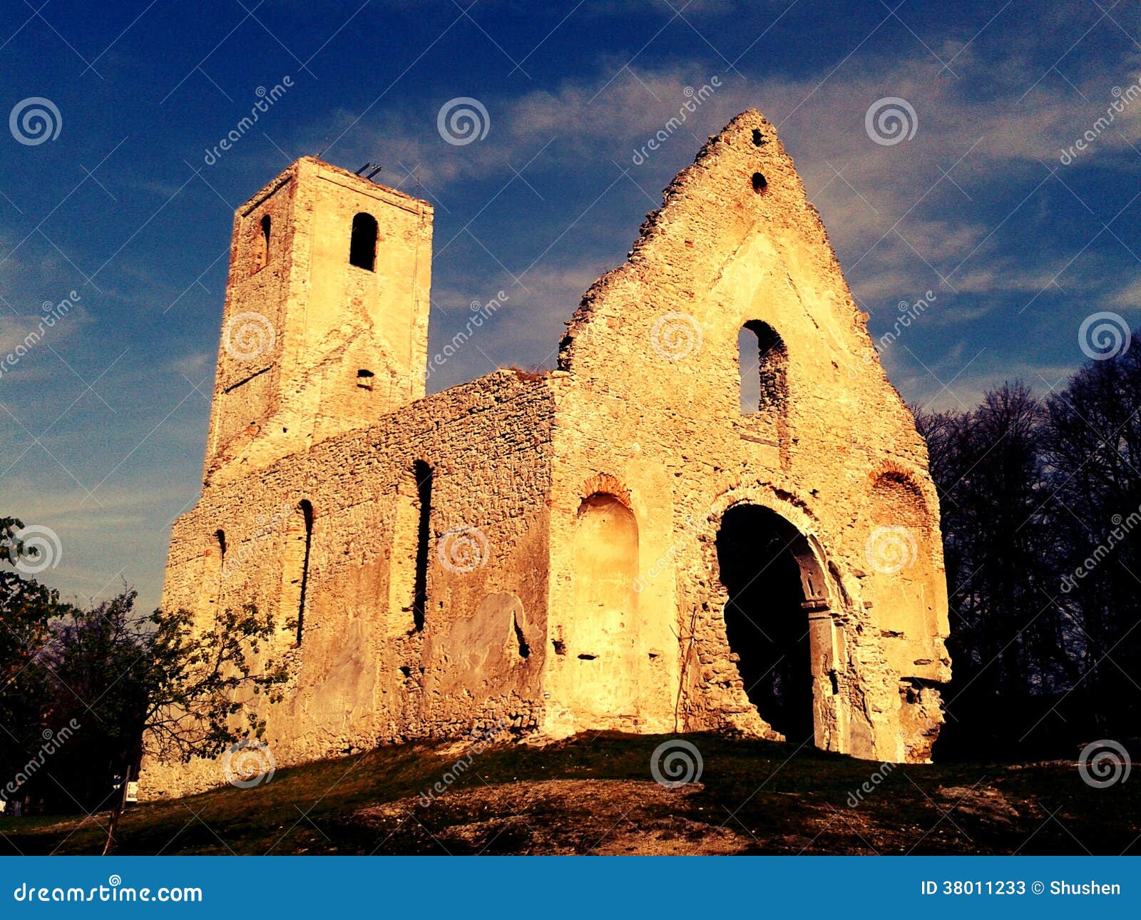 Church ruin stock image. Image of europe, building, blue - 38011233