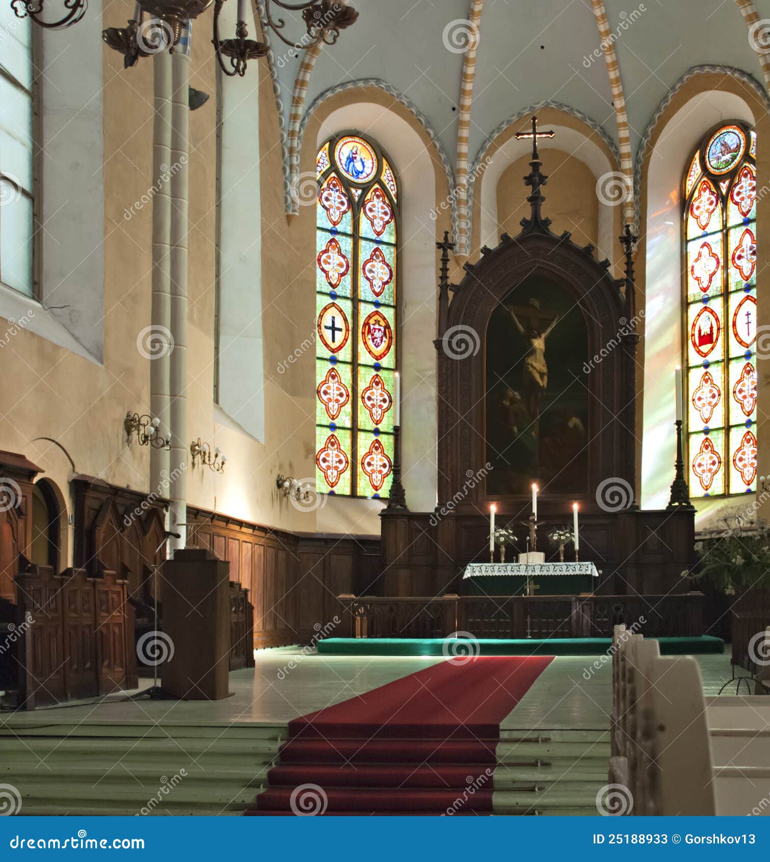 Church of Saint John in Cesis, Latvia Stock Image - Image of glass ...