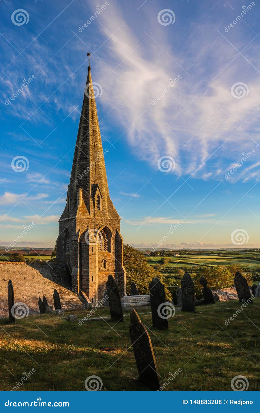 St Minver Church View Over Surrounding Fields Stock Photo - Image of ...