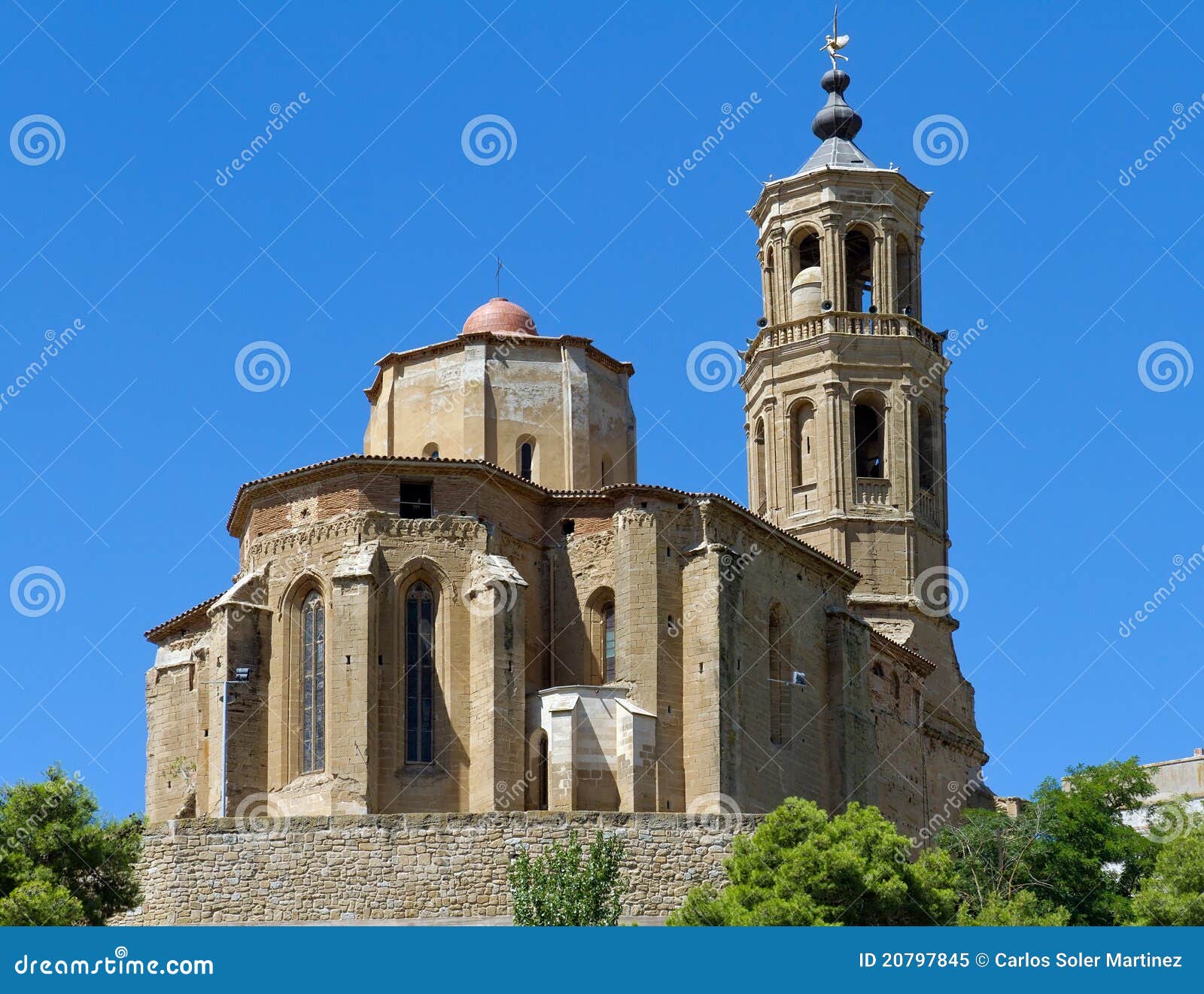 Church of Santa Maria Almenar Stock Image - Image of catalan, almenar ...