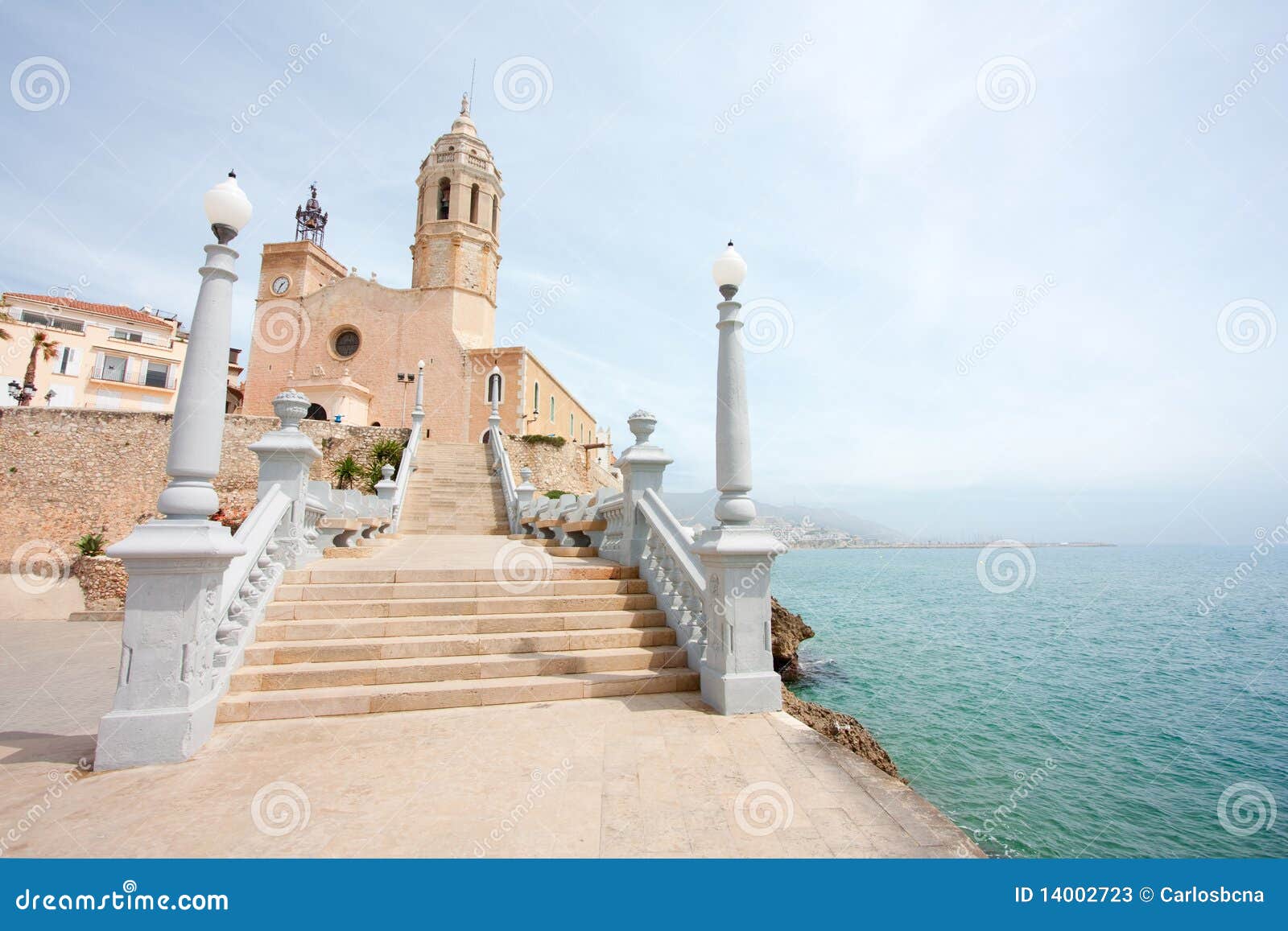 Church of Santa Tecla in Sitges (Spain) Stock Image - Image of ...