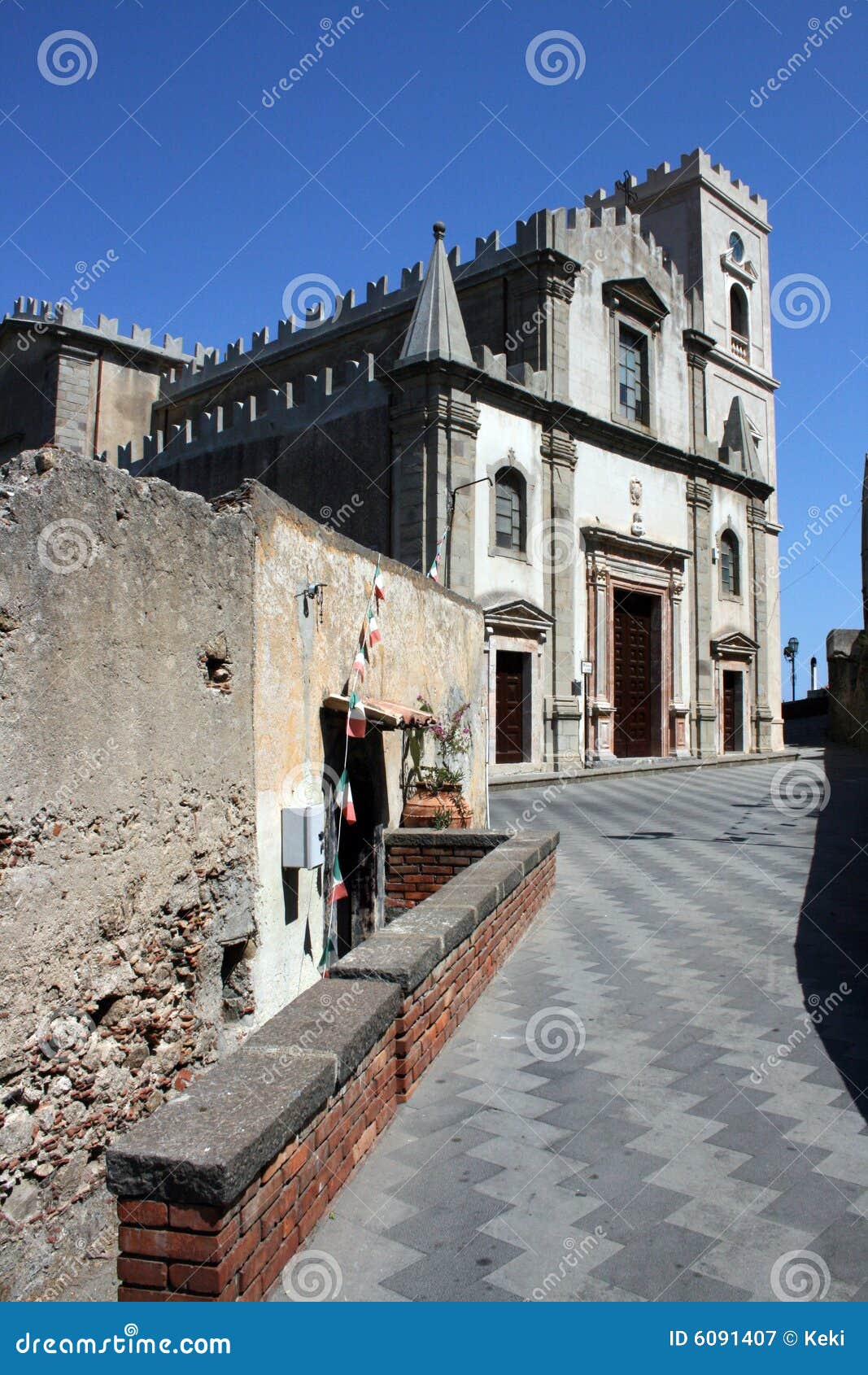 Church in Savoca stock image. Image of procession, blue - 6091407