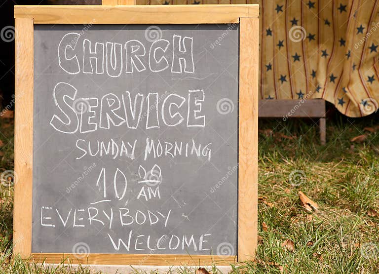 Church Service Sign stock image. Image of sunday, time - 20722401