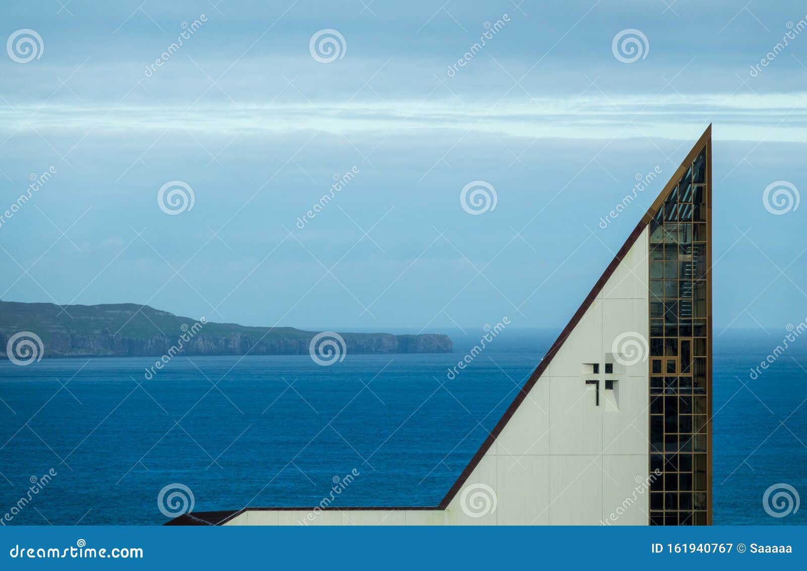 Church with Sharp Angles in Faroe Islands Stock Image - Image of dome ...