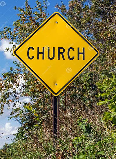 Church Sign stock image. Image of road, sign, church, yellow - 3239571