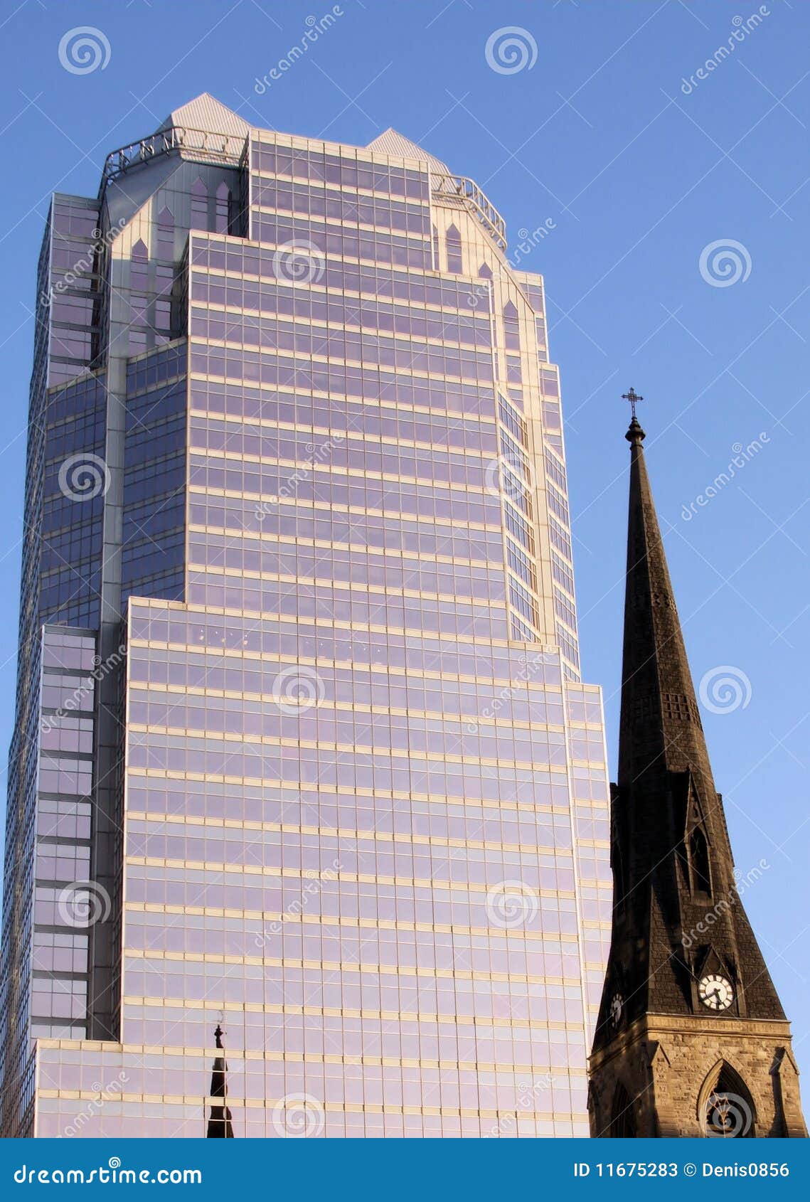 Church and Skyscraper stock image. Image of religion - 11675283