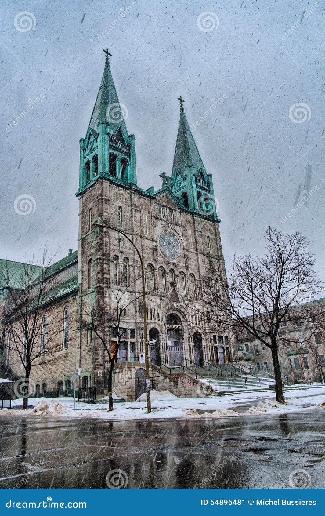 Church on a Snowy Winter Scene Stock Image - Image of december, scenery ...
