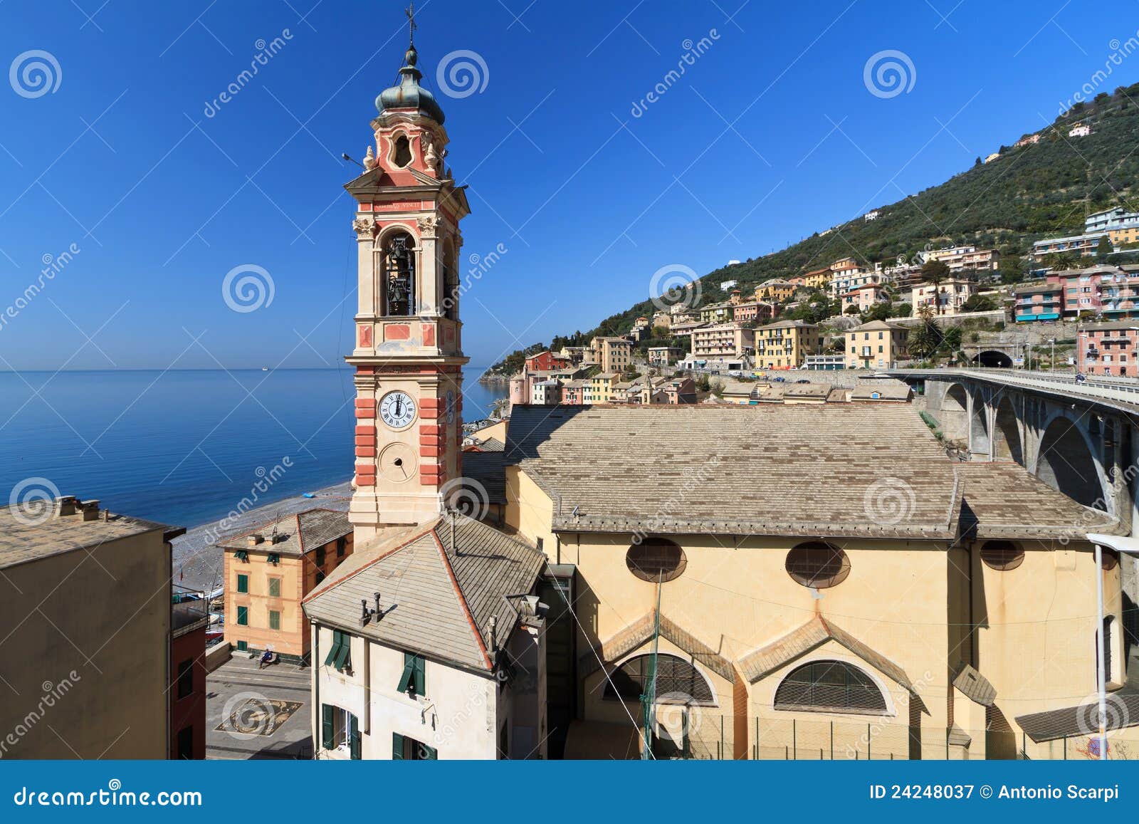 Church in Sori, Italy stock image. Image of architecture - 24248037